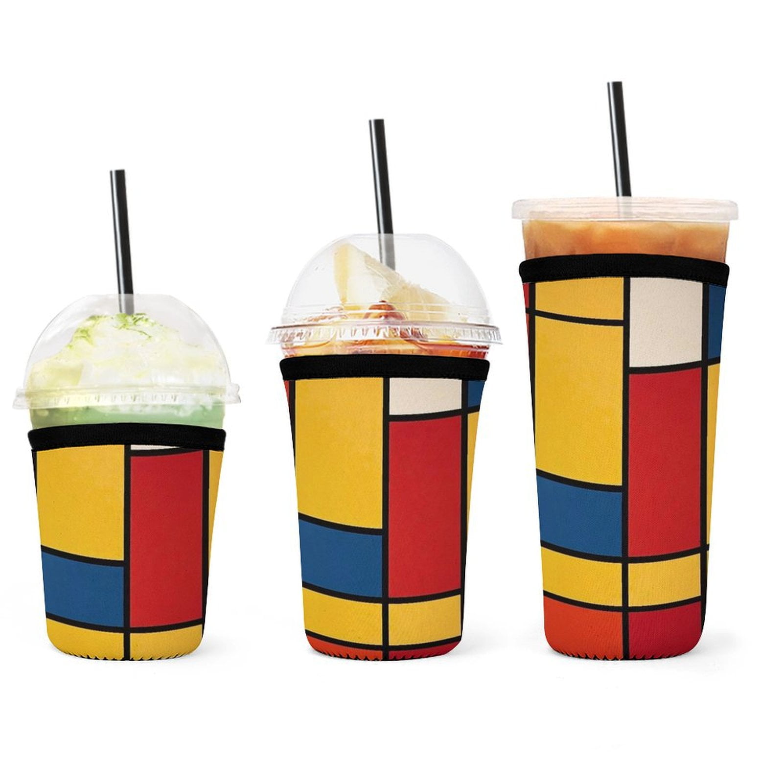 Set of 3 Packs Reusable Hot And Iced Coffee Cup Sleeve Neoprene Tumbler ...
