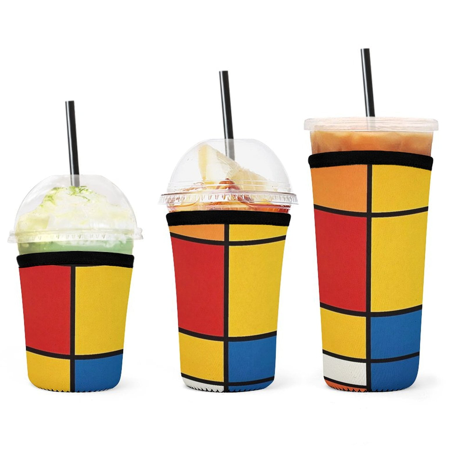 Set of 3 Packs Reusable Hot And Iced Coffee Cup Sleeve Neoprene Tumbler ...
