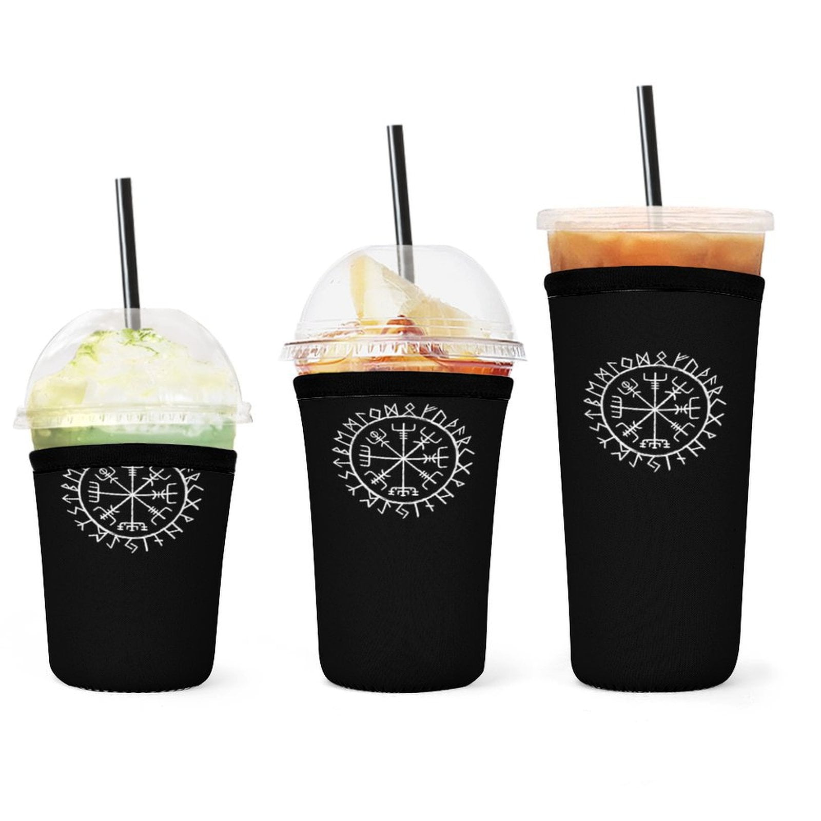 Set of 3 Packs Reusable Hot And Iced Coffee Cup Sleeve Neoprene Tumbler ...