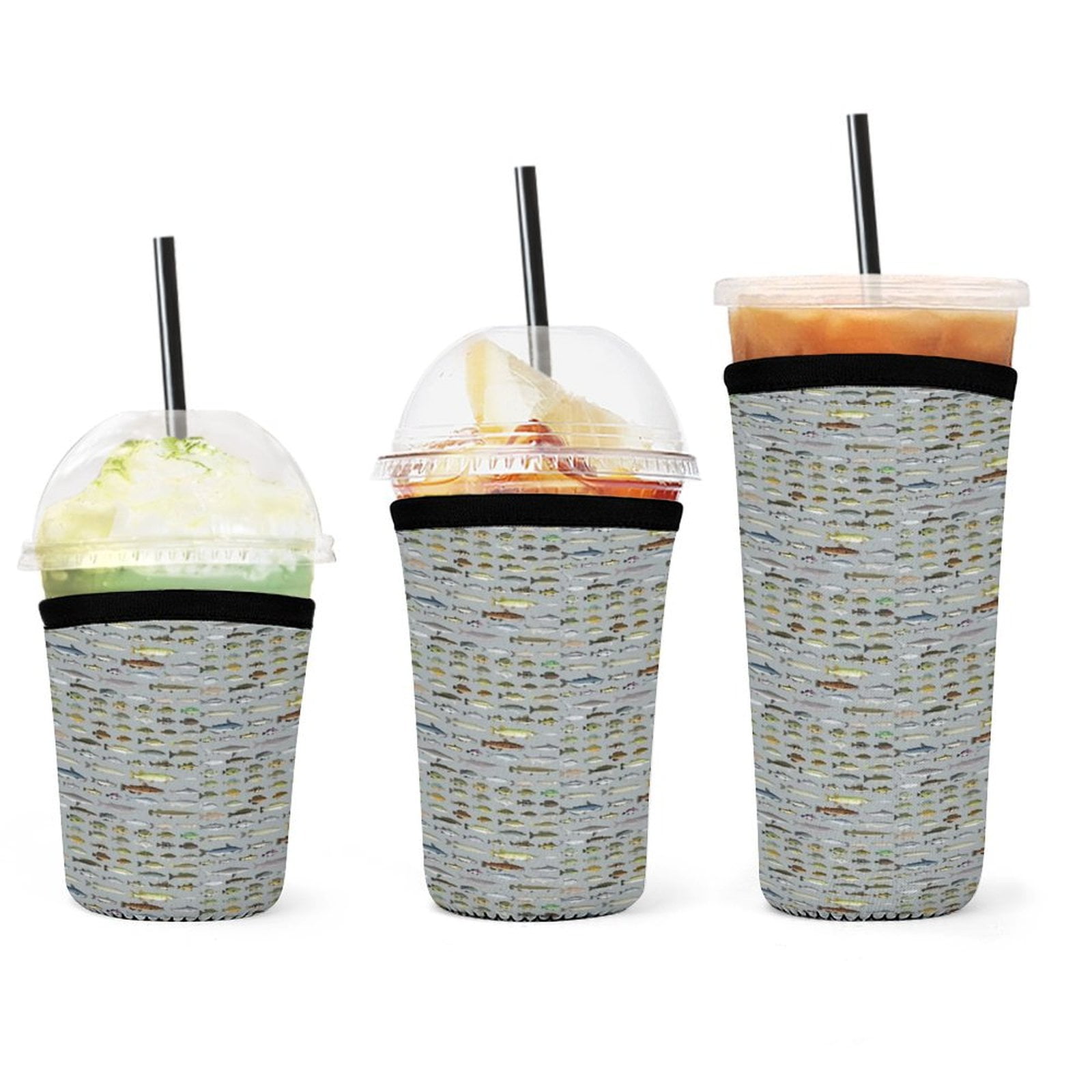 Set of 3 Packs Reusable Hot And Iced Coffee Cup Sleeve Neoprene Tumbler ...