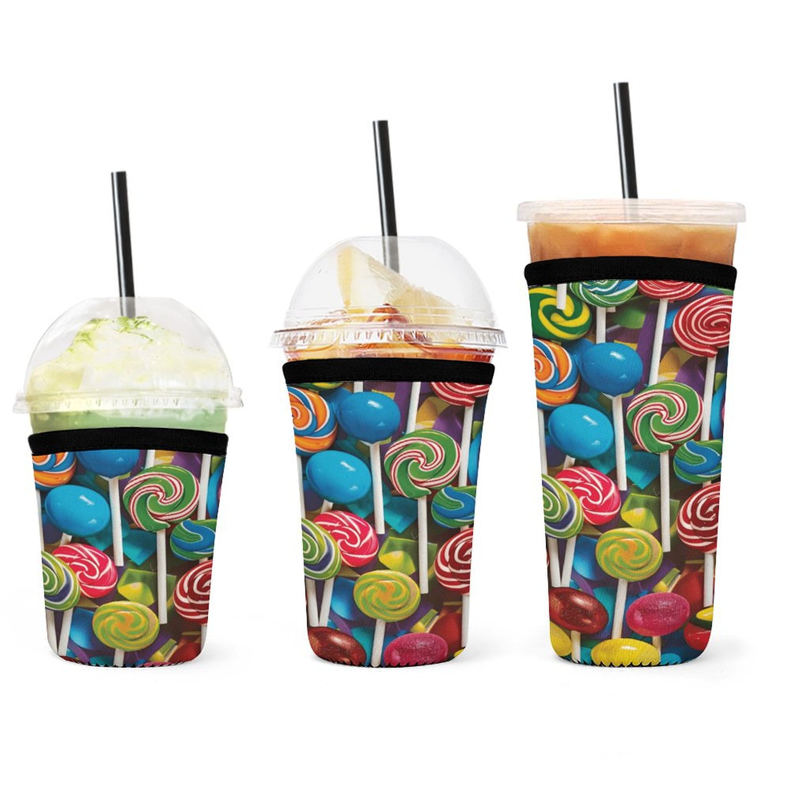 Set of 3 Packs Reusable Hot And Iced Coffee Cup Sleeve Neoprene Tumbler ...