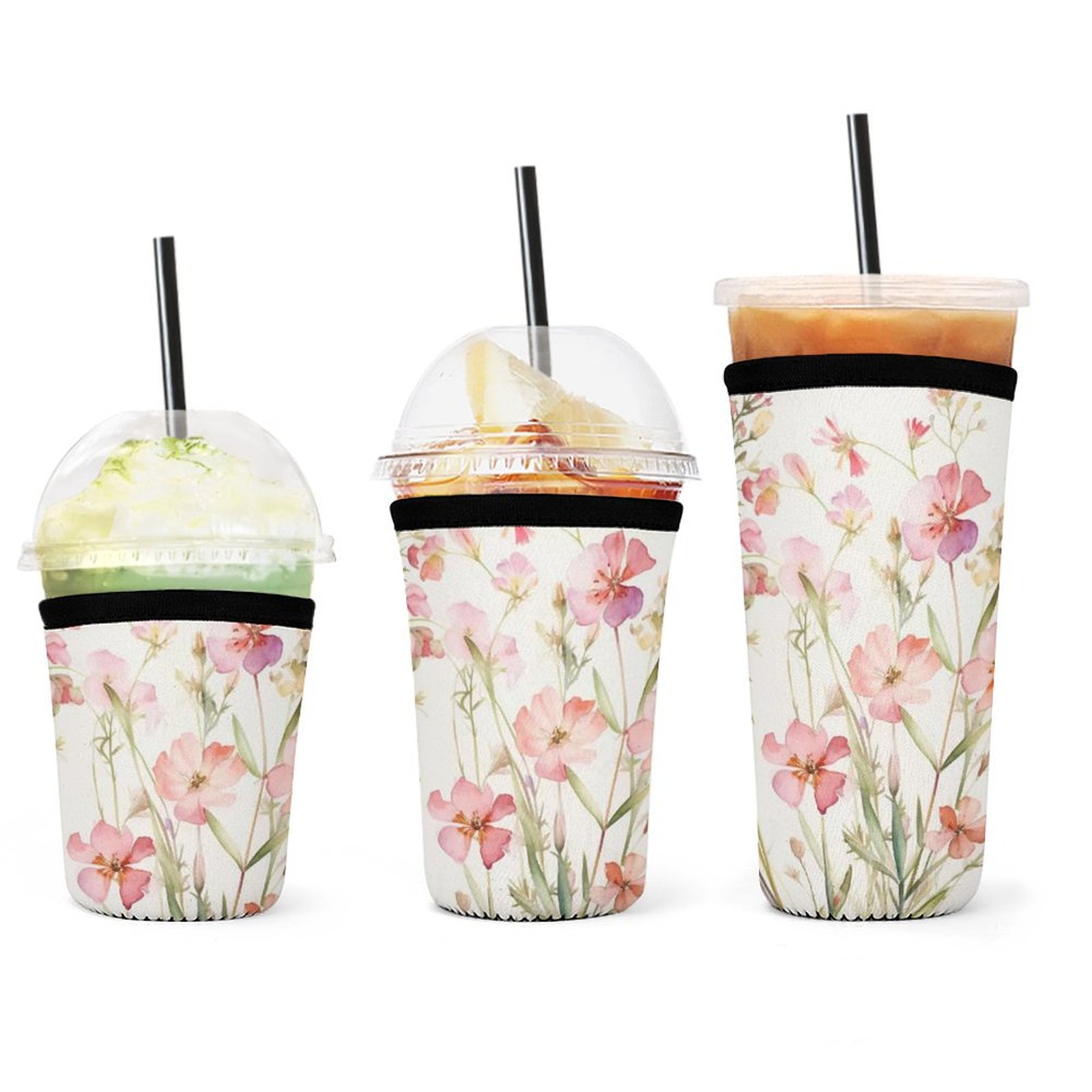 Set of 3 Packs Reusable Hot And Iced Coffee Cup Sleeve Neoprene Tumbler ...