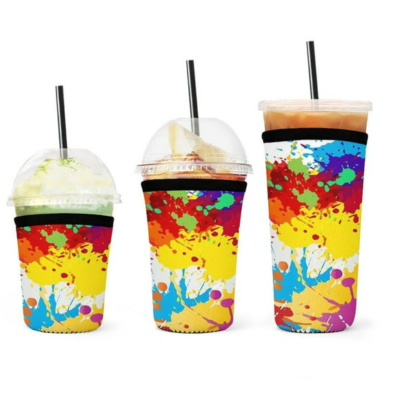 Set of 3 Packs Reusable Hot And Iced Coffee Cup Sleeve Neoprene Tumbler ...