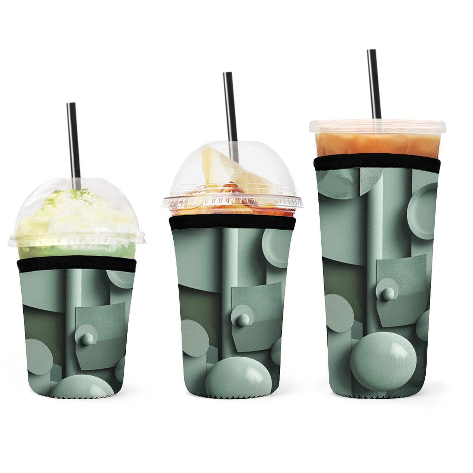 Set of 3 Packs Reusable Hot And Iced Coffee Cup Sleeve Neoprene Tumbler ...