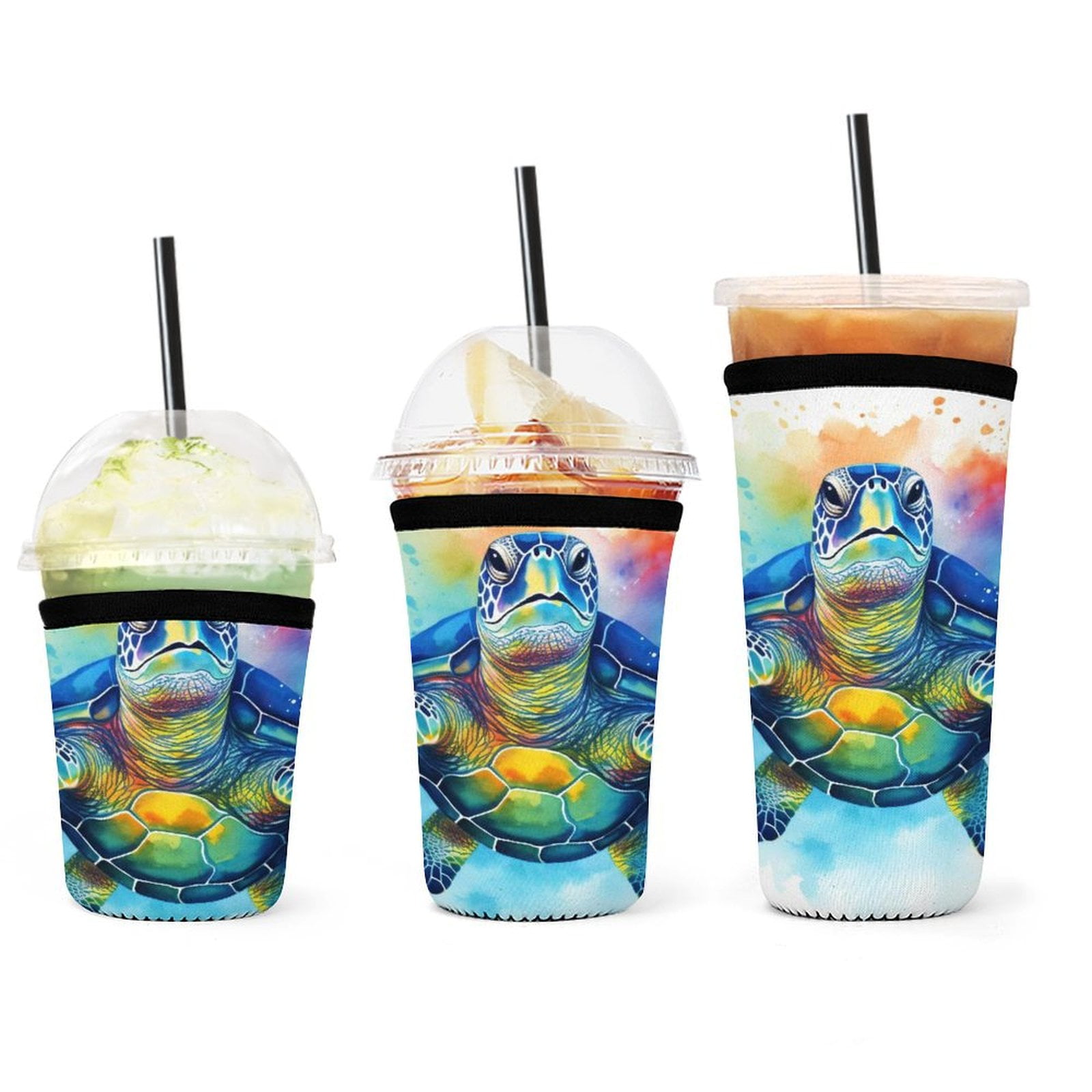 Set of 3 Packs Reusable Hot And Iced Coffee Cup Sleeve Neoprene Tumbler ...