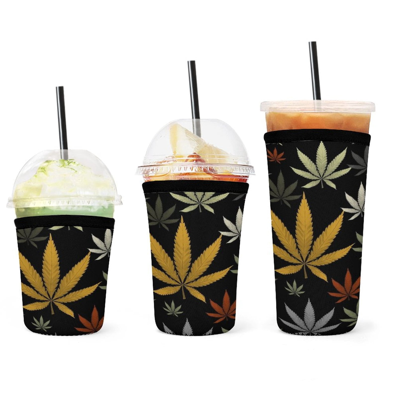 Set of 3 Packs Reusable Hot And Iced Coffee Cup Sleeve Neoprene Tumbler ...