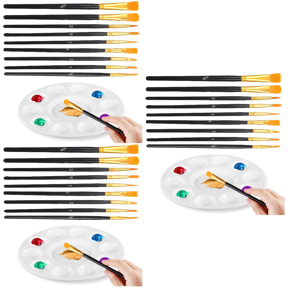Set of 3 Paint Painting Tools Oil Palette with Lid Pallet Pallets Child ...