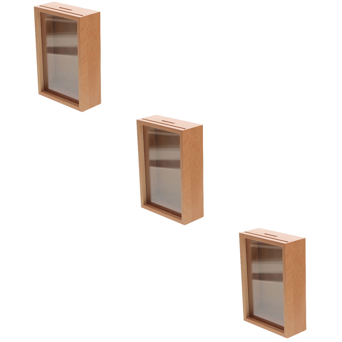 Set of 3 Piggy Bank Wood Photo Frame Picture Frames Girl Office Decor ...