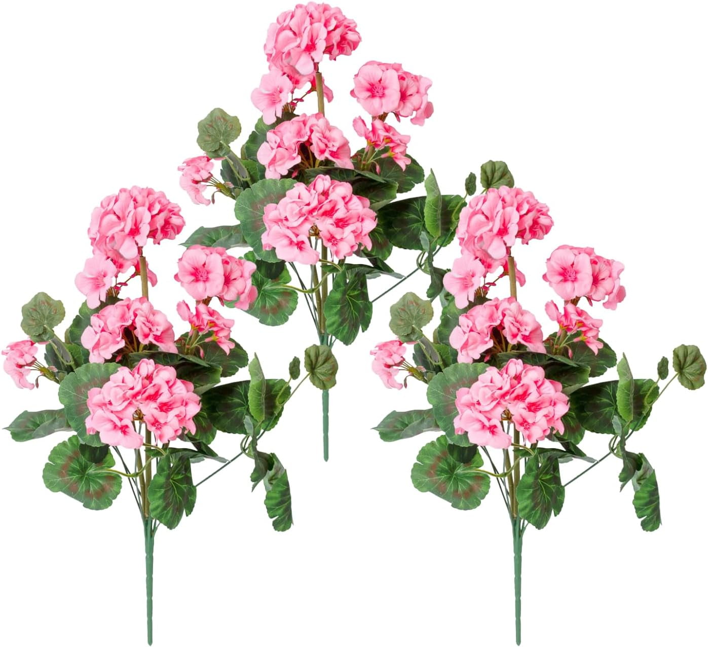 Set of 3 Pink Fake Geranium Bushes - For Weddings, Bridal Showers ...