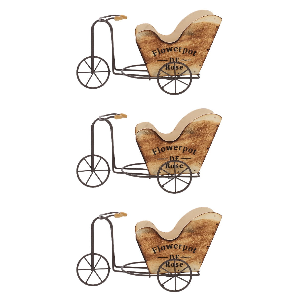 Set of 3 Plant Display Rack Flower Pot Cart Holder Tech-deck Tricycle ...