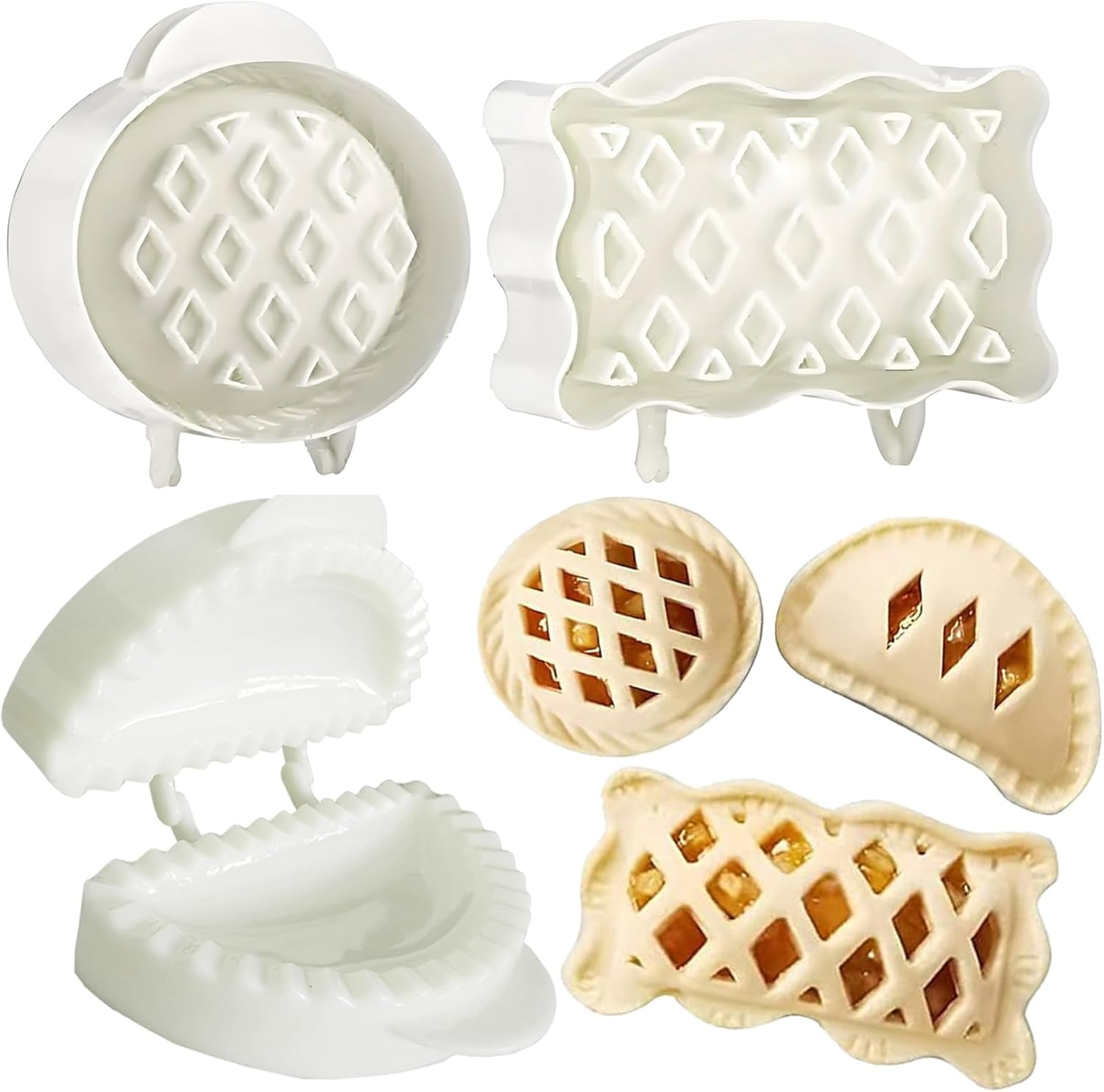 Set of 3 Plastic Hand Pie Molds,Dough Pocket Pie Presser Molds ...
