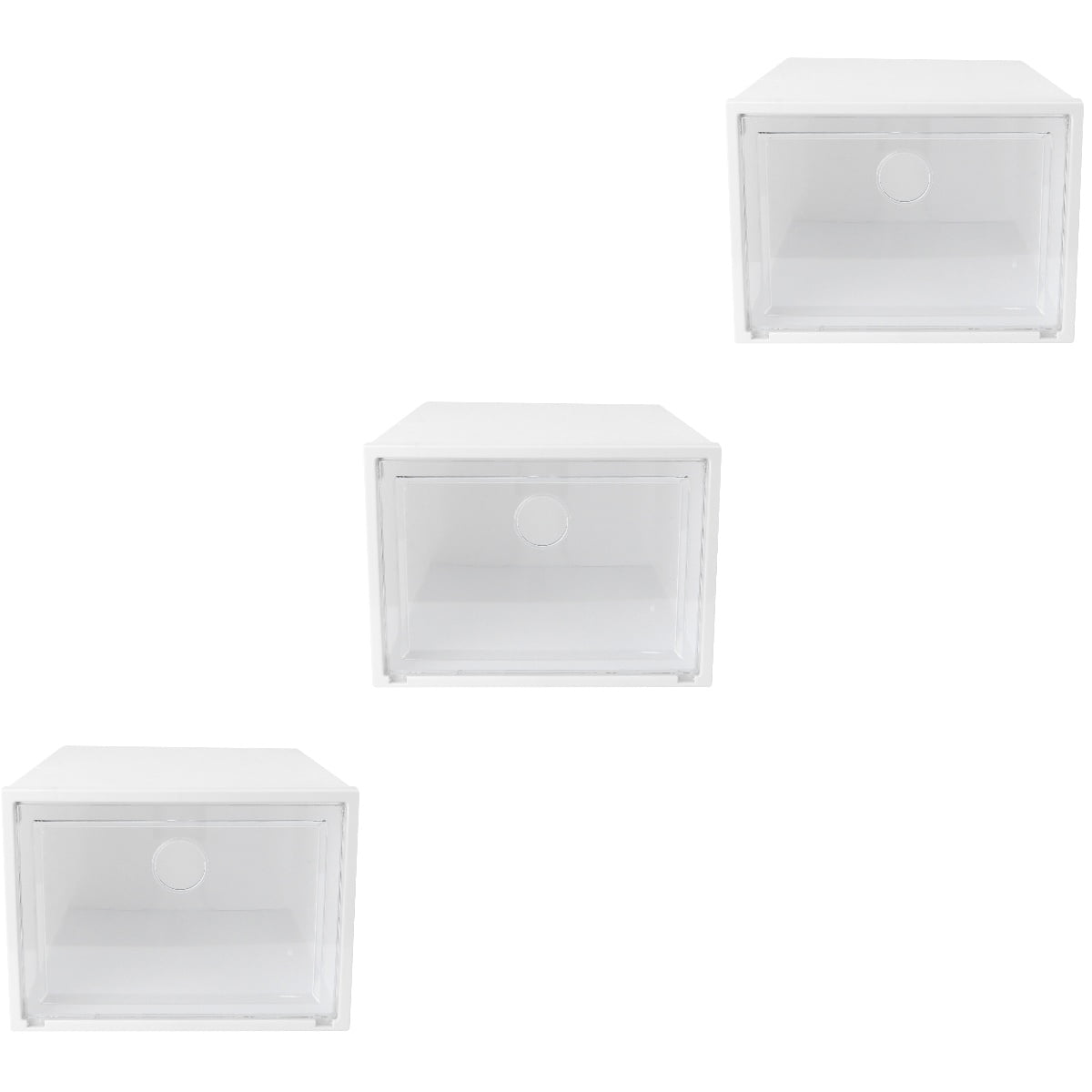Set of 3 Plastic Transparent Shoe Box Toy Case Food Containers with ...
