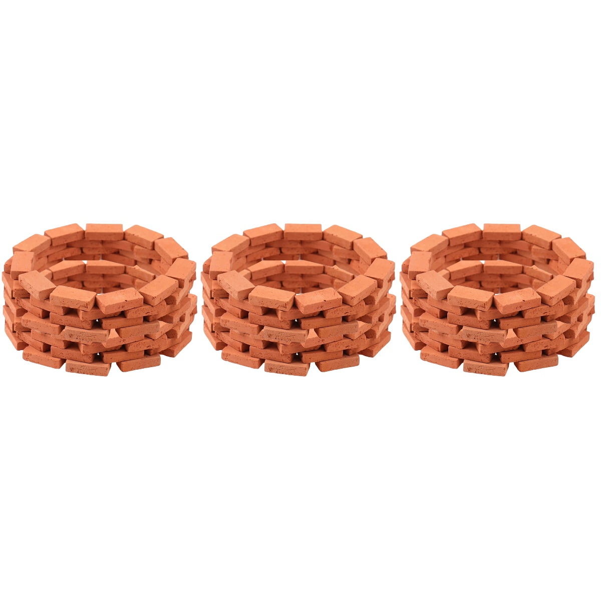 Set of 3 Play House Brick Props Models Blocks Wall Tiny Bricks Red - Walmart.com