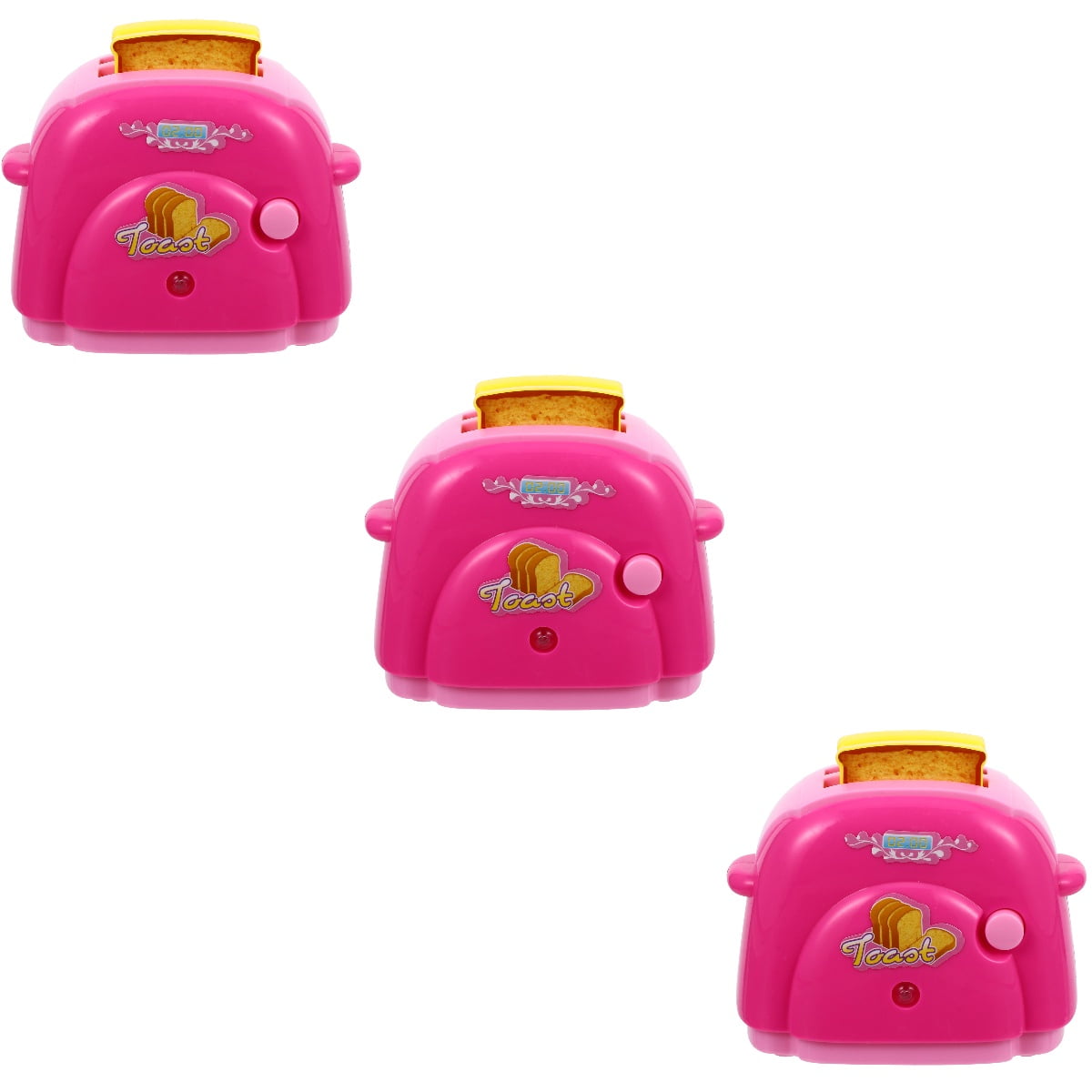 Set of 3 Playhouse Toy Kid Simulating Toaster Child Baby Pink - Walmart.com