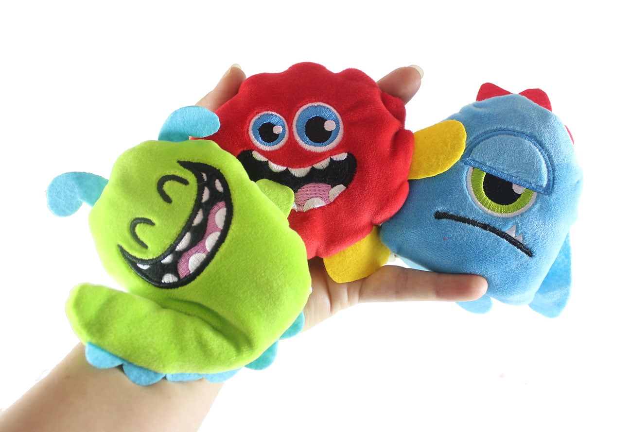 Set of 3 Plush Monster Moving Sand Filled Fidget Toy - Sensory Stress ...