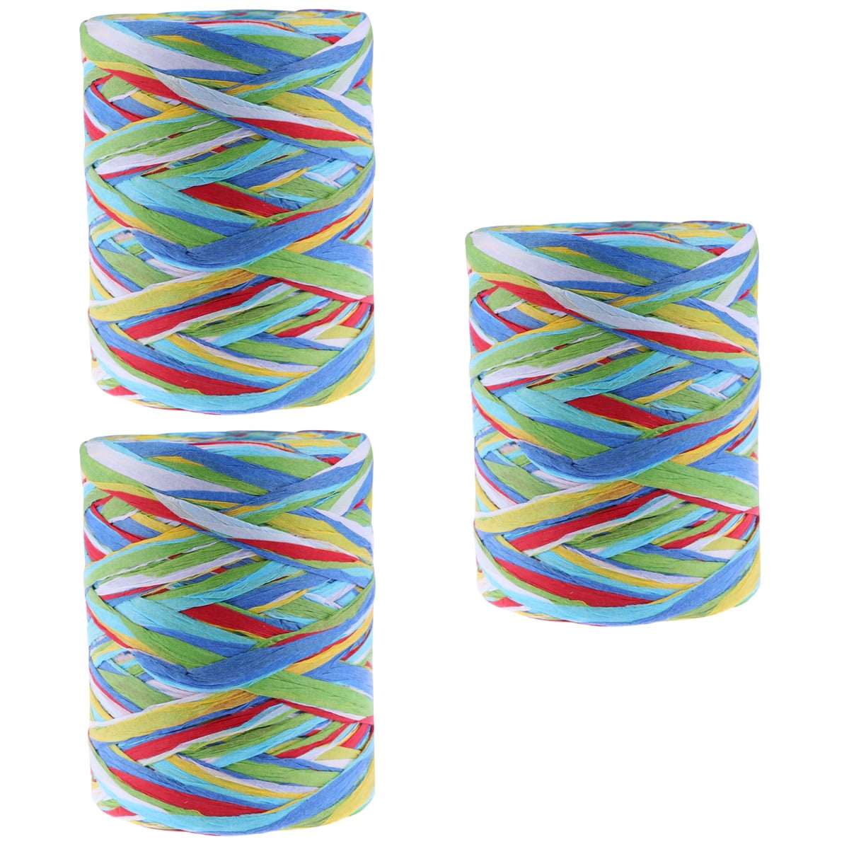 Set of 3 Raffia Cordage Paper Decor Ribbons Living Room Decoration ...