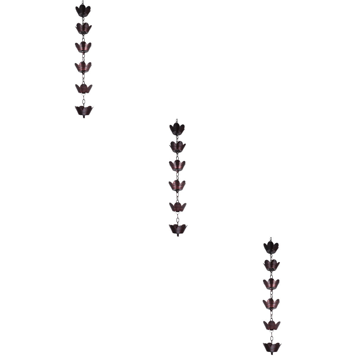 Set of 3 Rain Chain for Gutter Metal Barrel Cover Outdoor Acorn Chains ...