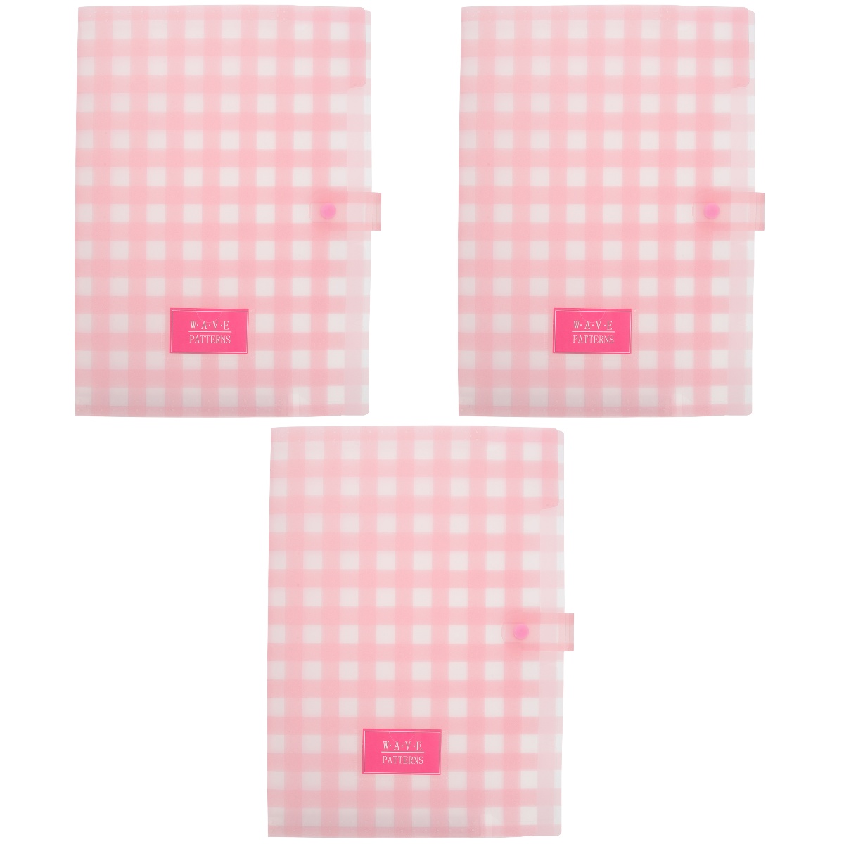 Set of 3 Receipt File Folder Bill Accordion Bag Cube Portable Student ...