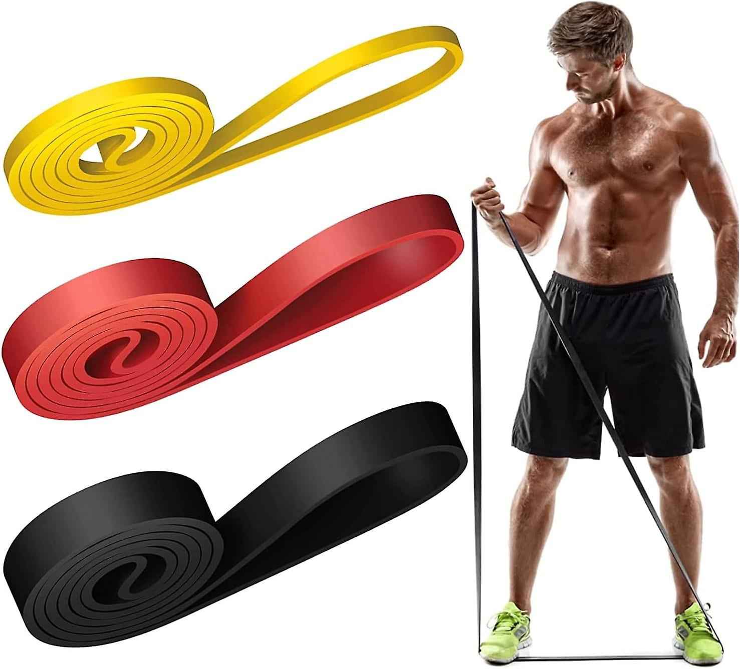 Set of 3 Resistance Bands, Resistance Bands with Door Anchor and Bag ...