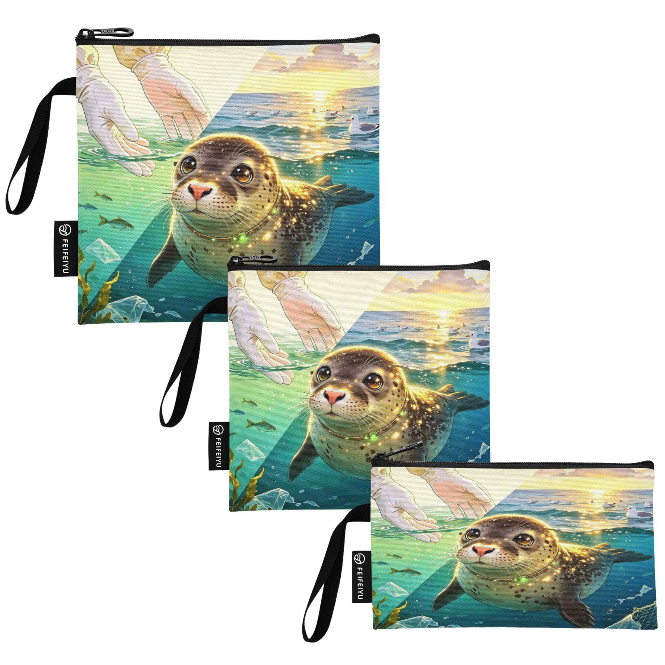 Set of 3 Reusable Storage Bags with Zipper , Food Storage & Bread ...