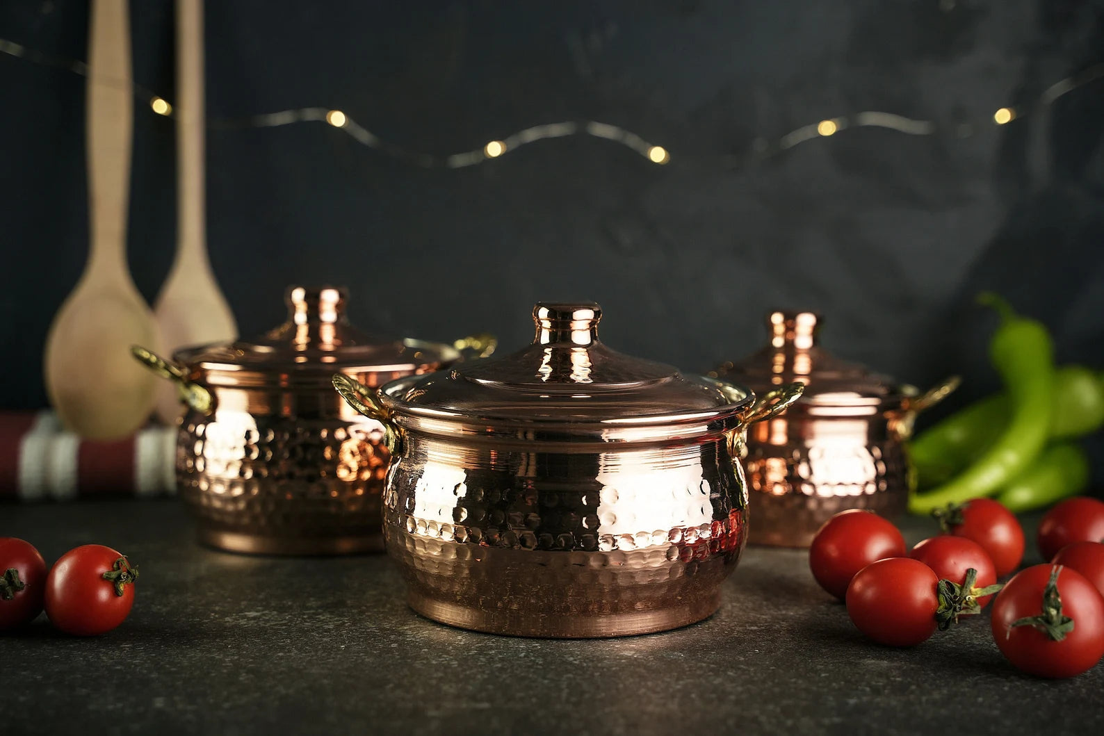 Set of 3 Single-Person Copper Cooking Pots (3 x 850 ml) | Handcrafted ...