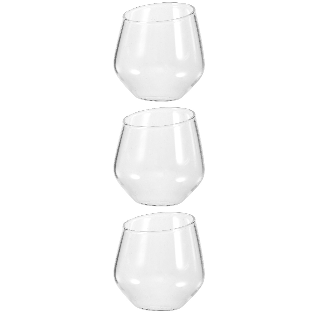 Wyn 3pcs Stemless Wine Glass Wine Cup Glass Water Cup Red Wine Glass Drinking Glass Cocktail
