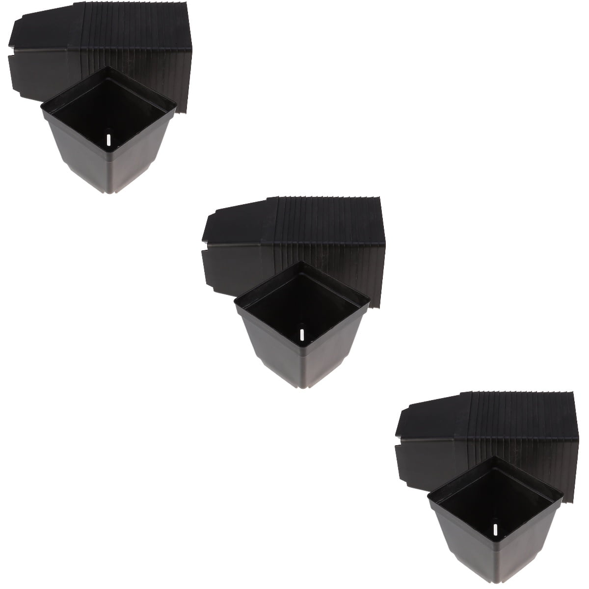 Set of 3 Small Square Pots Plastic Plant DIY Bonsai - Walmart.com