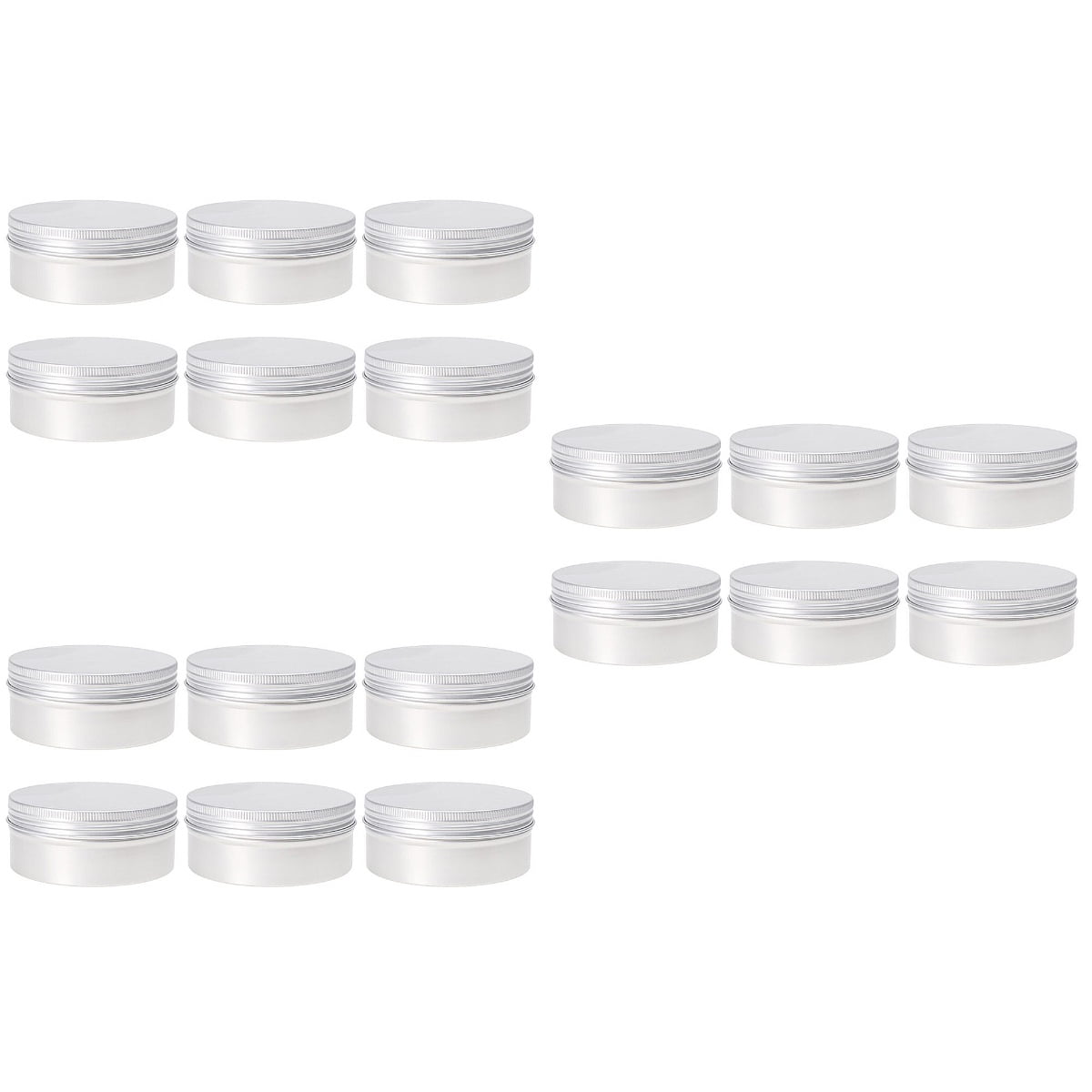 Set of 3 Small Storage Bins with Lids Travel Jars for Creams Bag Silver ...