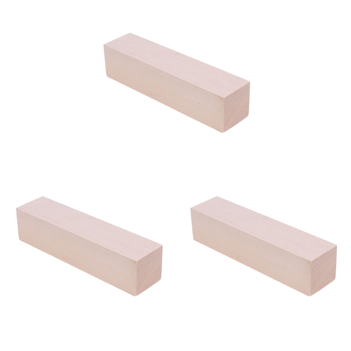 Set of 3 Small Wood Block Models Building Blocks Hardwood for Carving ...