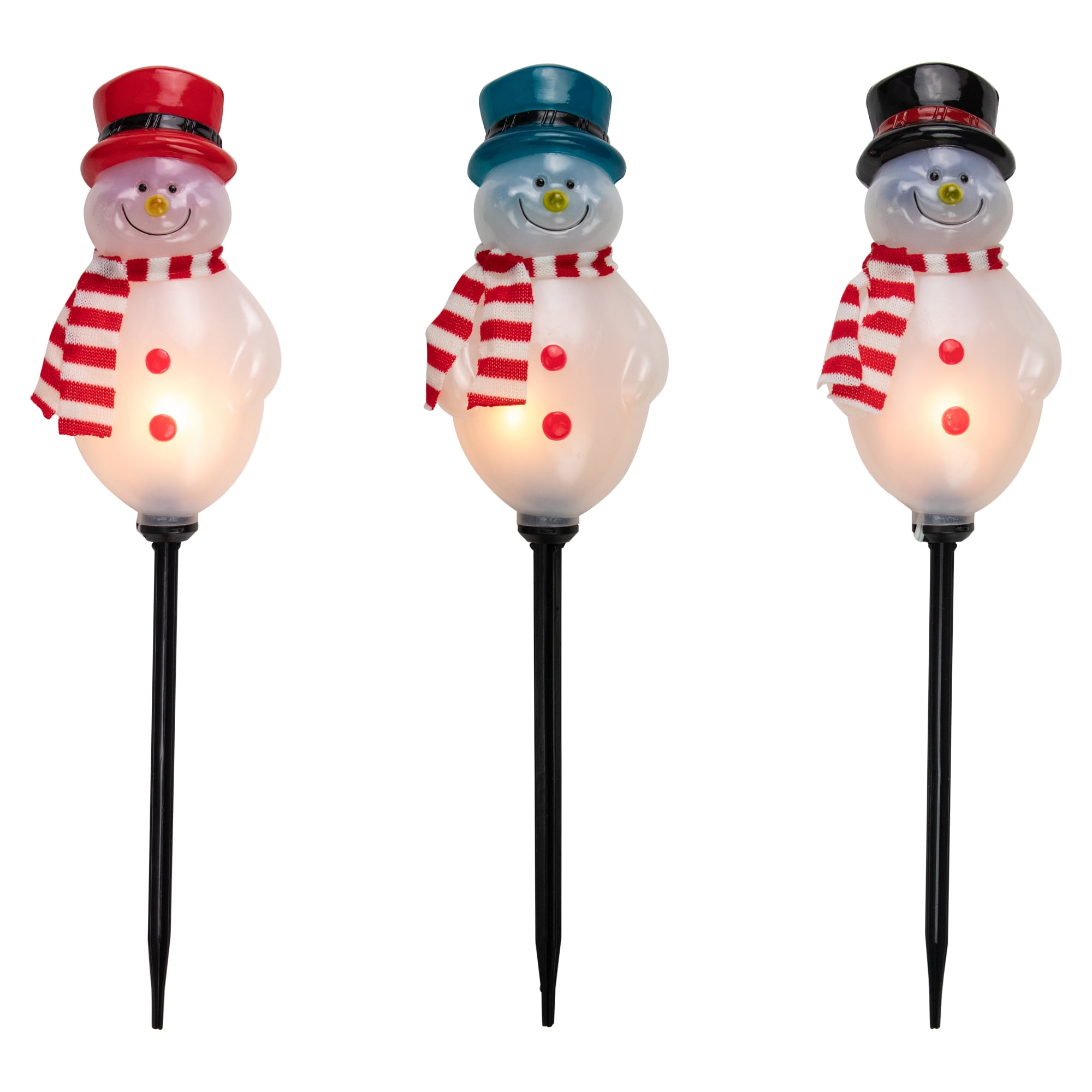 Snowman Christmas Pathway Markers - 3 Snowmen - Walmart.com