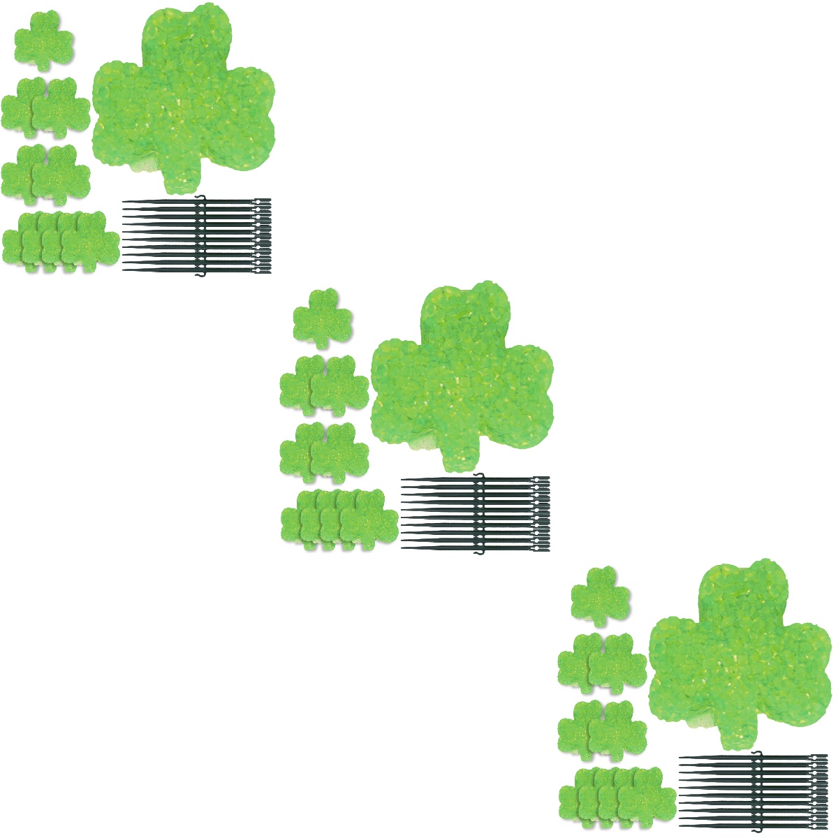 Set of 3 Solar Garden Lights Poles Shamrock Pendant - Walmart.com