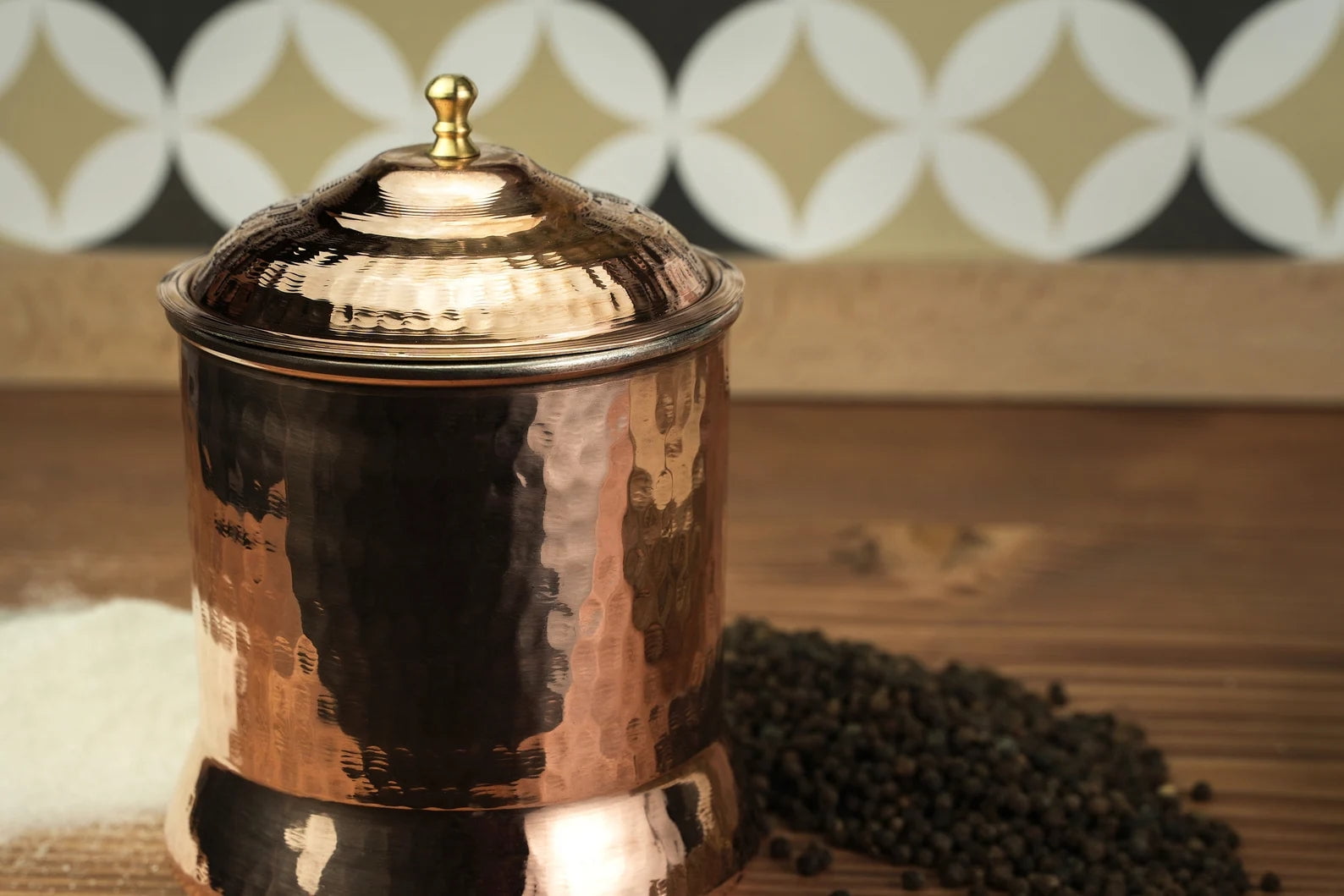 Set of 3 Solid Copper Canister Set with Lid | 100% Copper Kitchen ...