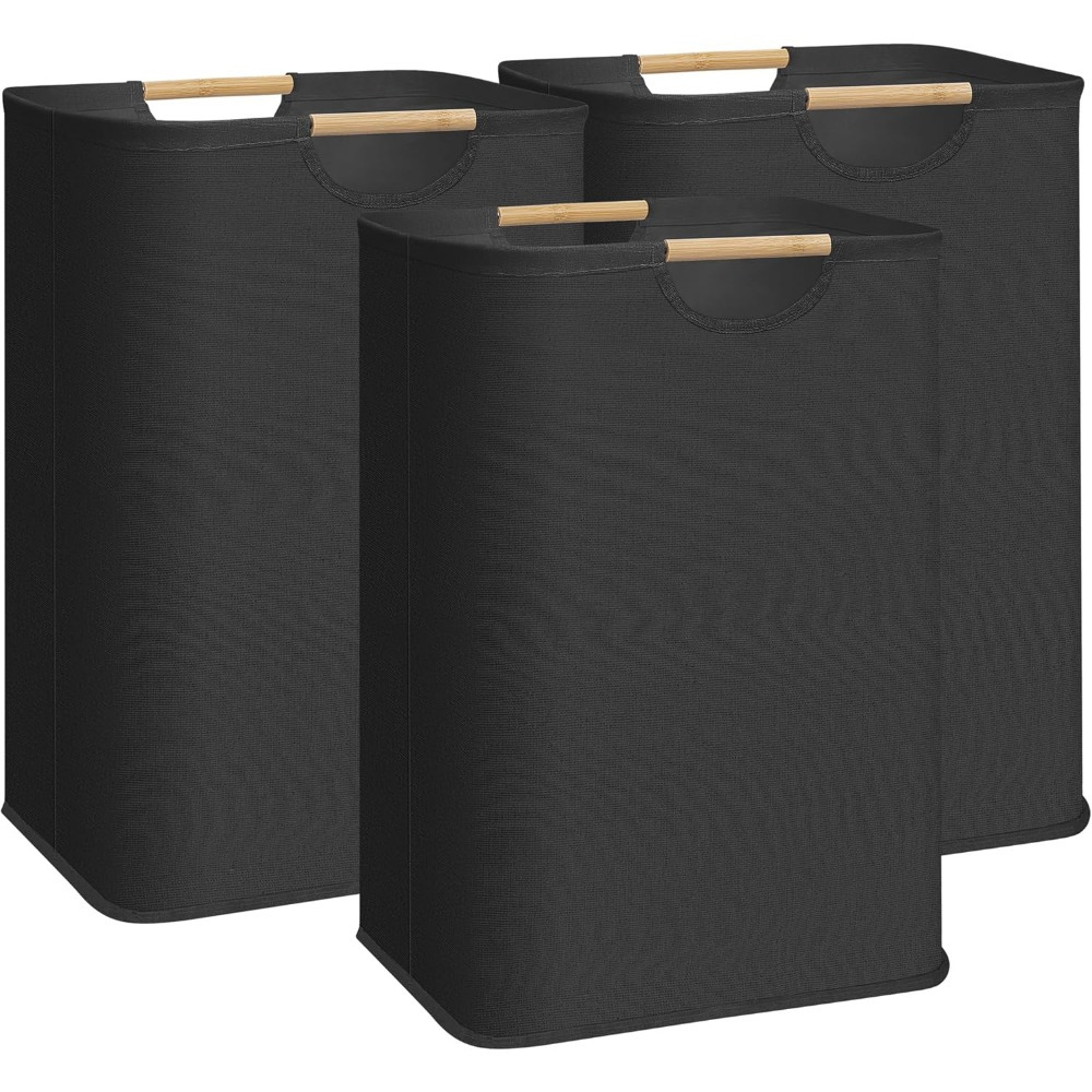 Set of 3 Spacious Laundry Baskets, Standalone Hampers Suitable for ...