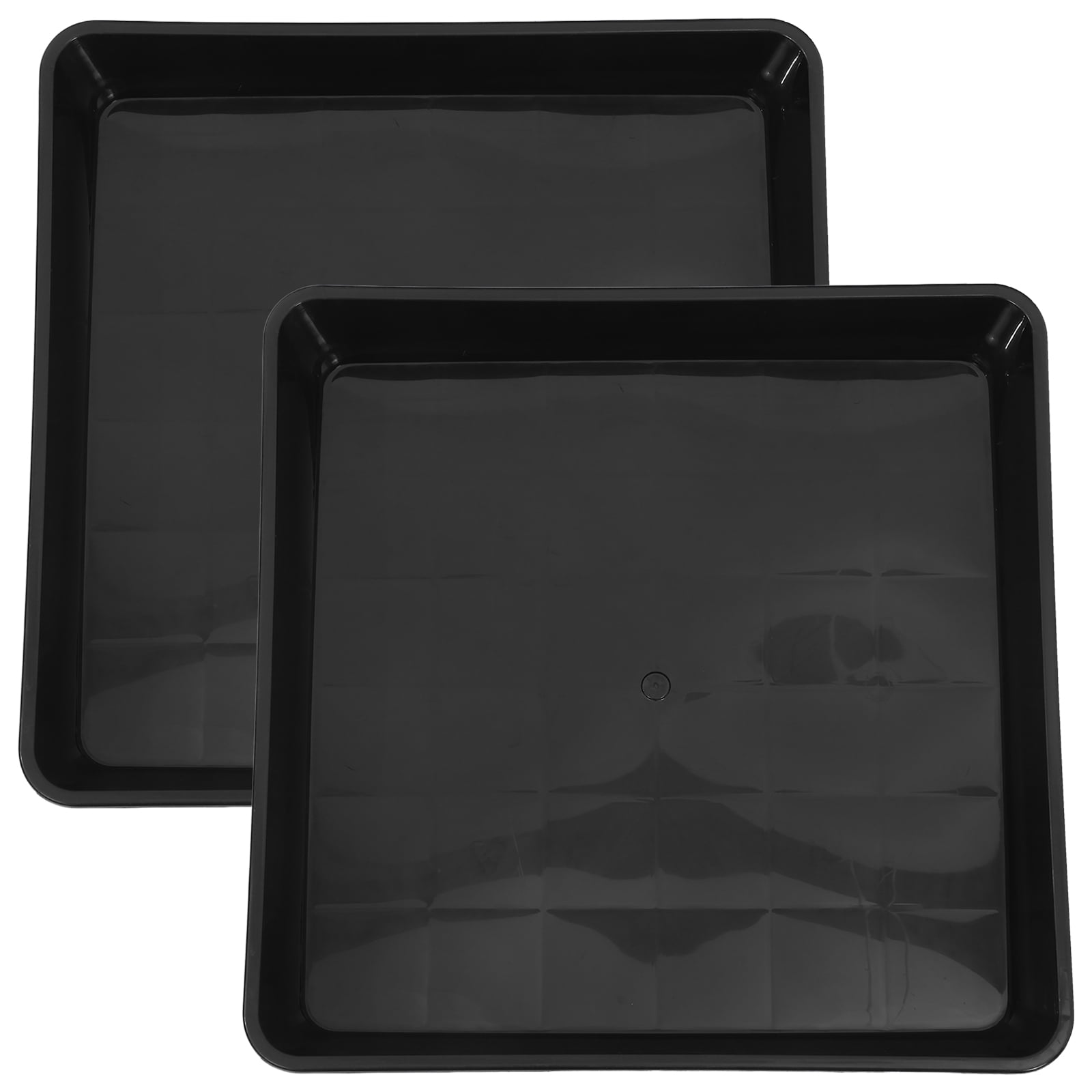 Set of 3 Square Plant Trays Saucer for Planter Black Large Planters ...