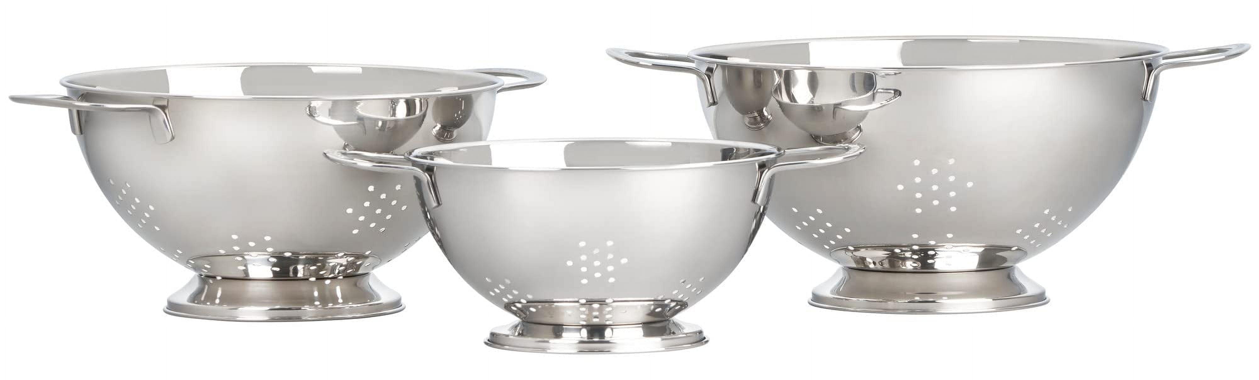 Set of 3 Stackable Colanders, Large, Stainless Steel - Walmart.com