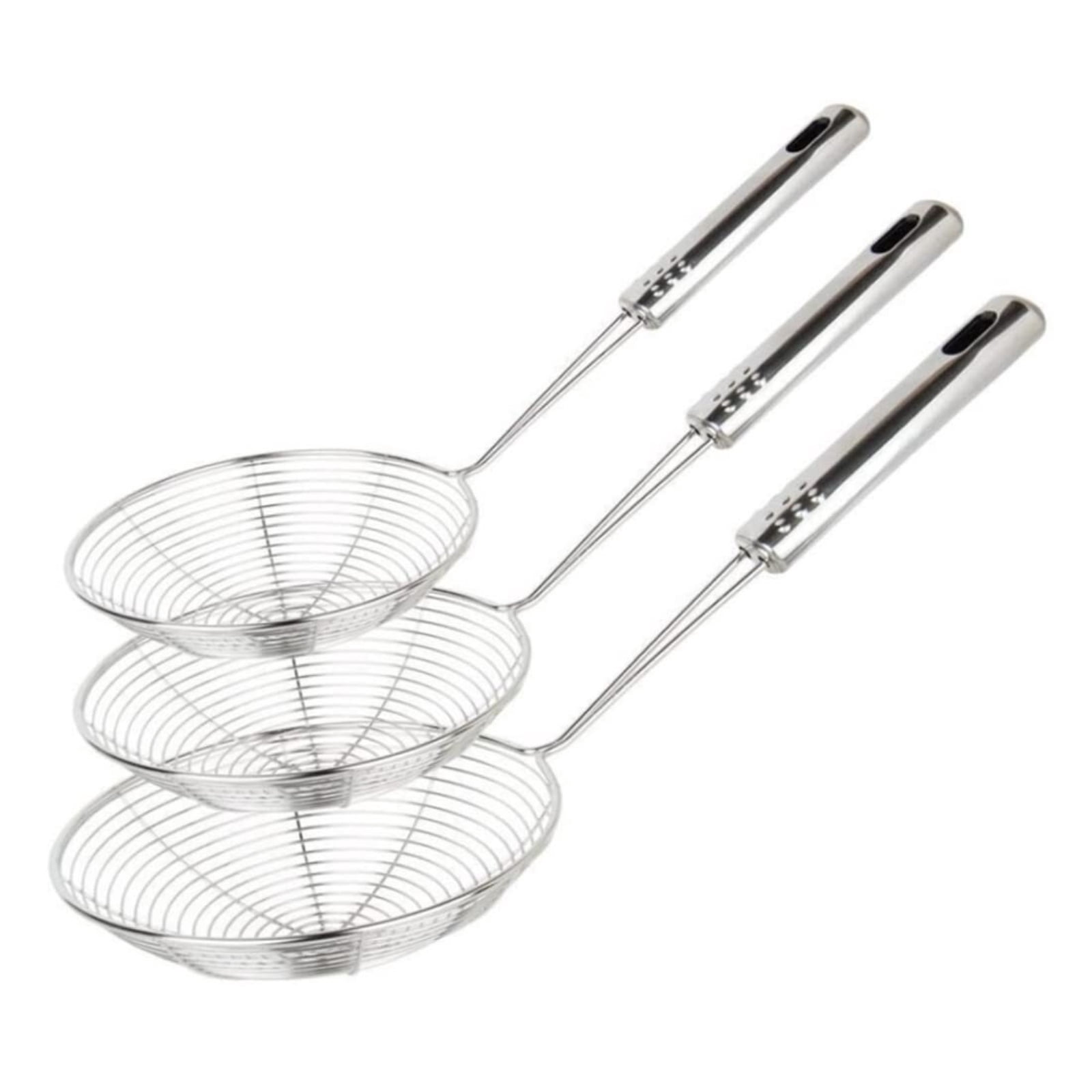 Set of 3 Stainless Steel Spider Strainers, Kitchen Skimmer for Frying ...