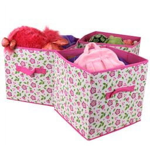 Walmart Set of 3- Foldable Storage Bins, Pink Floral Fabric Box with ...