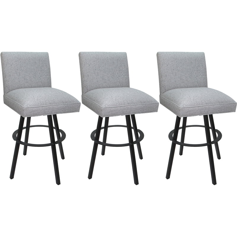 Set of 3 Swivel Metal Counter Stools 26" - Sommerville - Hemsath Slate ...