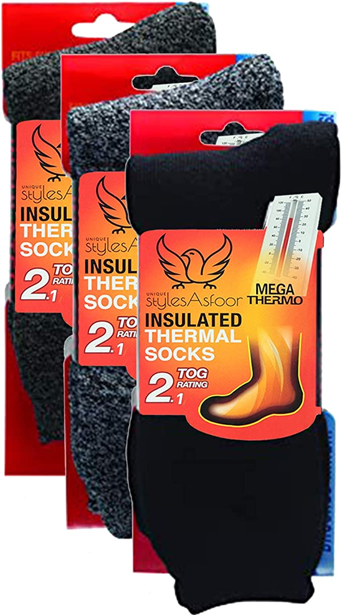 Set of 3 Thermal Socks for Men Heated Cold Weather Socks Men Warm ...