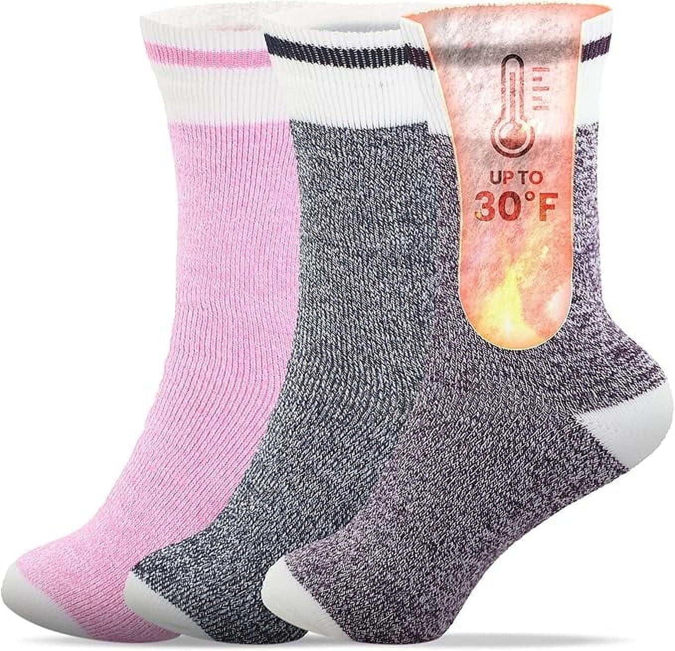 Set of 3 Thermal Socks for Women - Heating Socks for Winter Cold ...