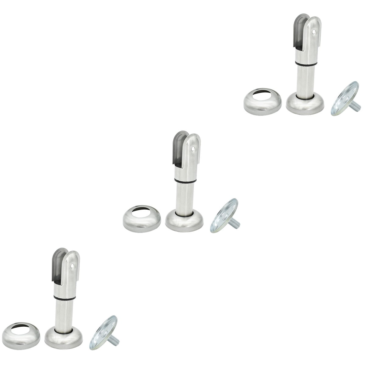 Set of 3 Toilet Partition Lock Rustproof Bracket Foot Bathroom ...
