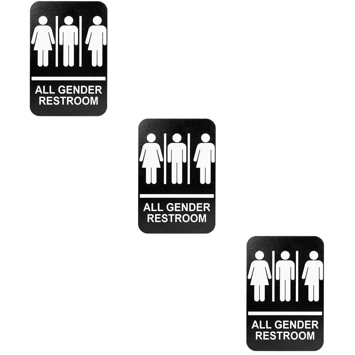 Set of 3 Toilet Sign Braille Restroom Decor Touch Indicator Bathroom ...