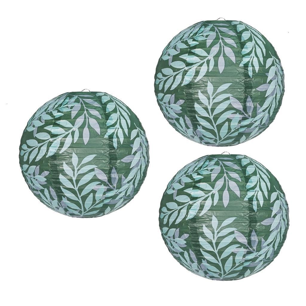 Set of 3 Traditional Paper Lanterns Chinese Paper Lanterns Leaf Pattern ...