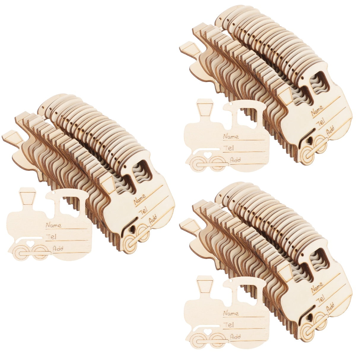Set of 3 Train Cutouts Train Name Tag Train Shape 8.50X7.50X0.20CM ...