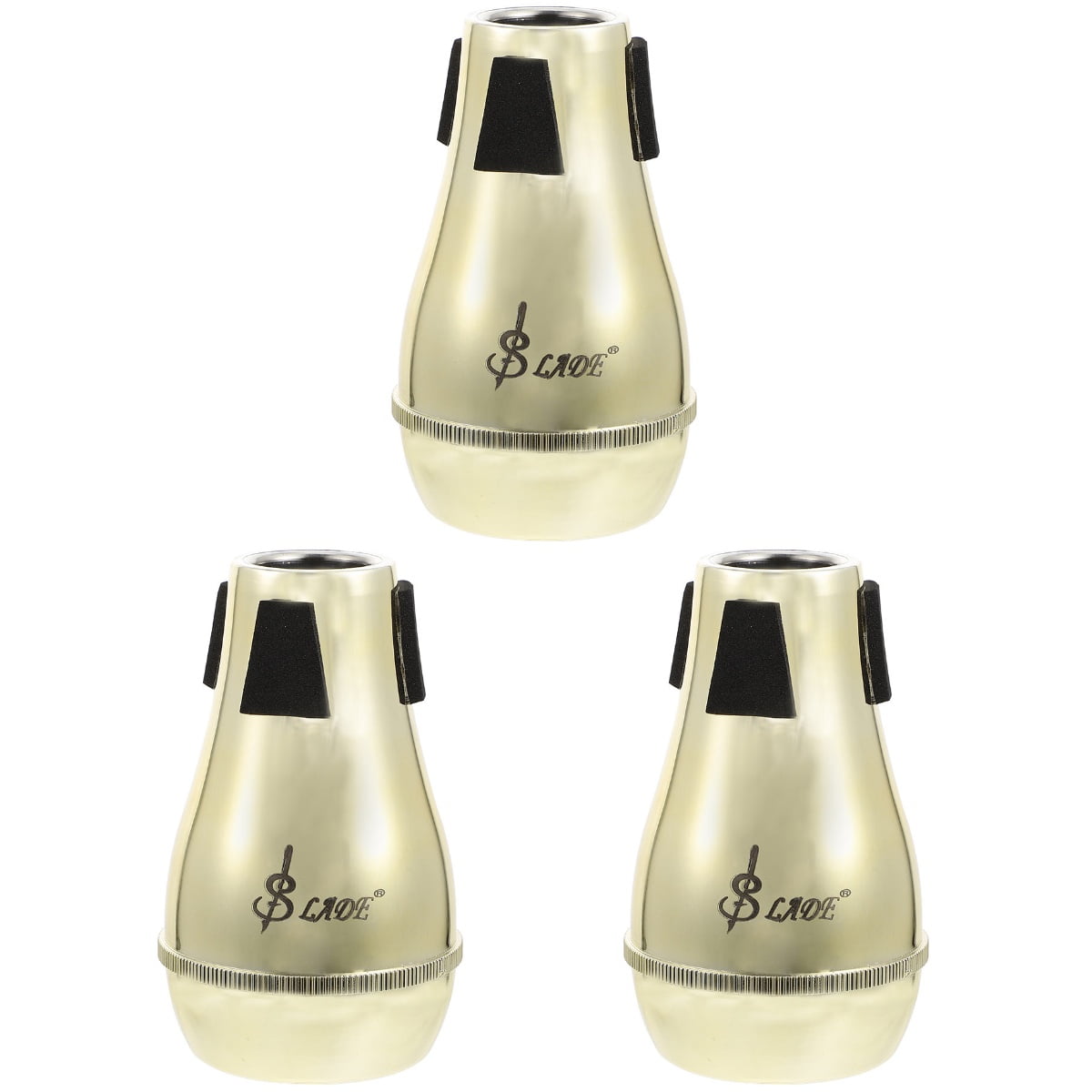 Set of 3 Trombone Mute Stand Whistle Instruments Speaker Stands Golden ...