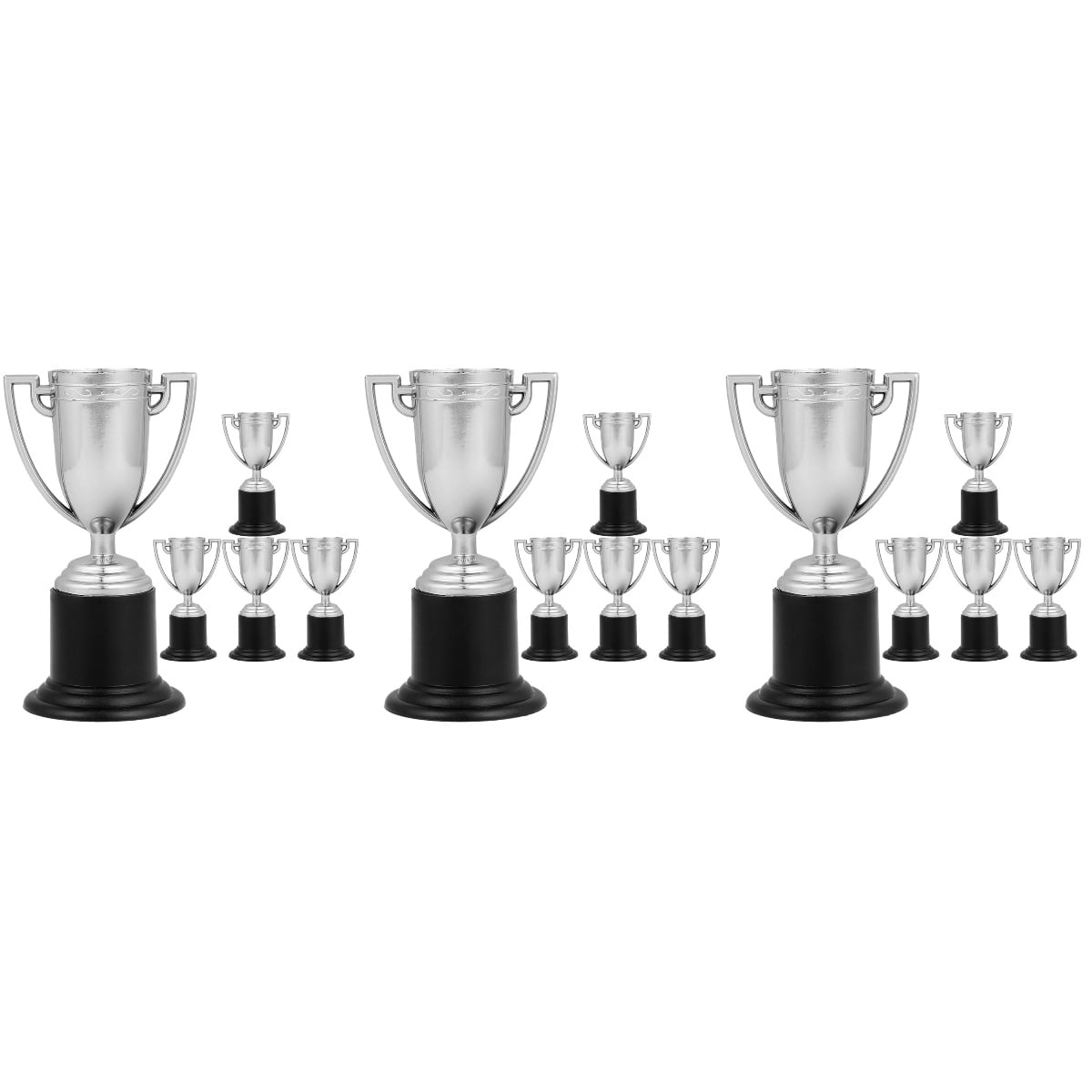 Set of 3 Trophy Mini Silver Small Kids Winner Decor Trophies Student ...