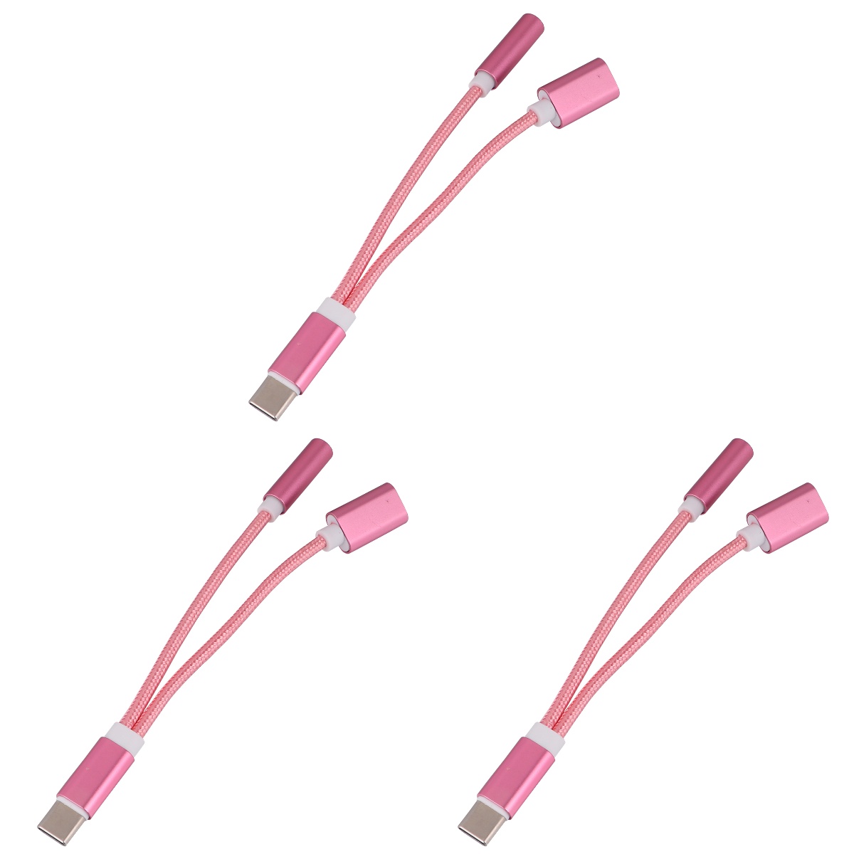 Set of 3 Typec Headphone Charging Adapter Adapters Dongle Headset 2 1 ...