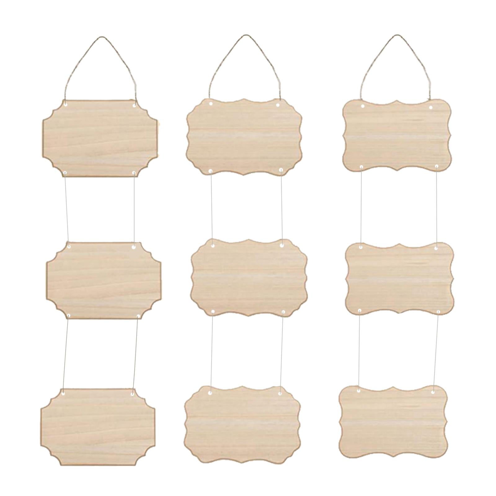 Set of 3 Unfinished Wooden Shape Paint Pouring Wood Signs Boards Plaque ...