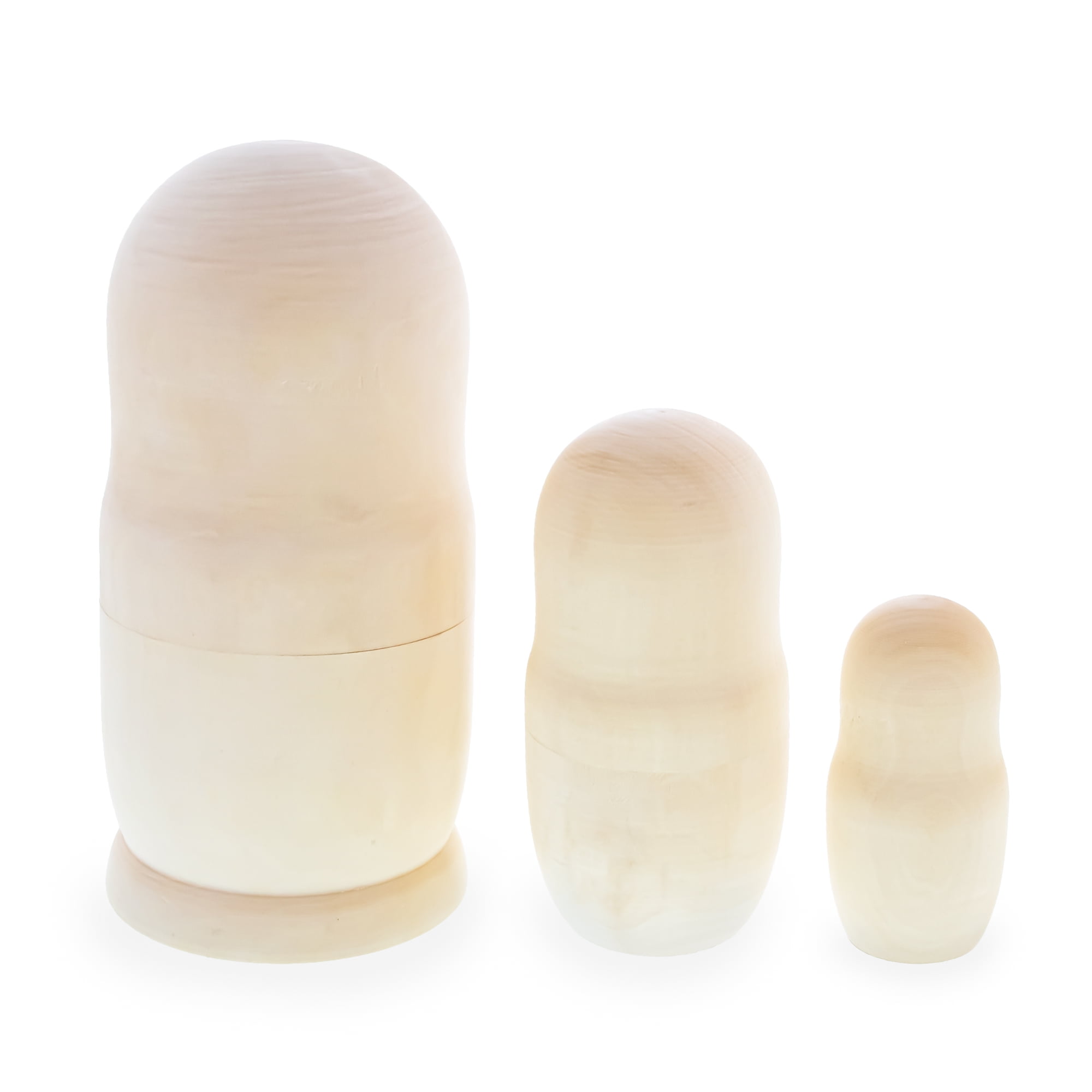 Set of 3 Unpainted Blank Wooden Nesting Dolls 7 Inches - Walmart.com