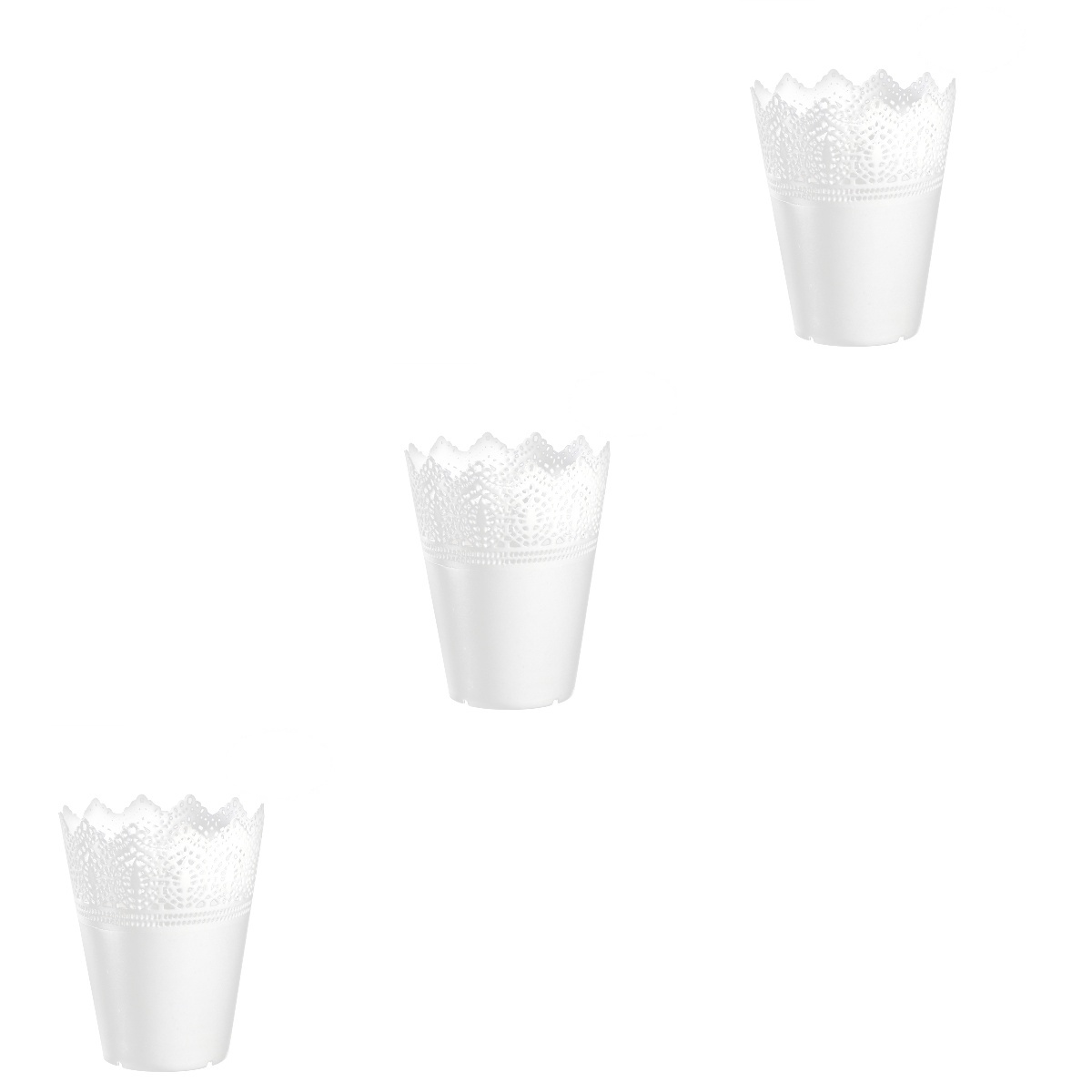 Set of 3 Vase Succulent Pots Crown Lace Flower Hollow Planter - Walmart.com